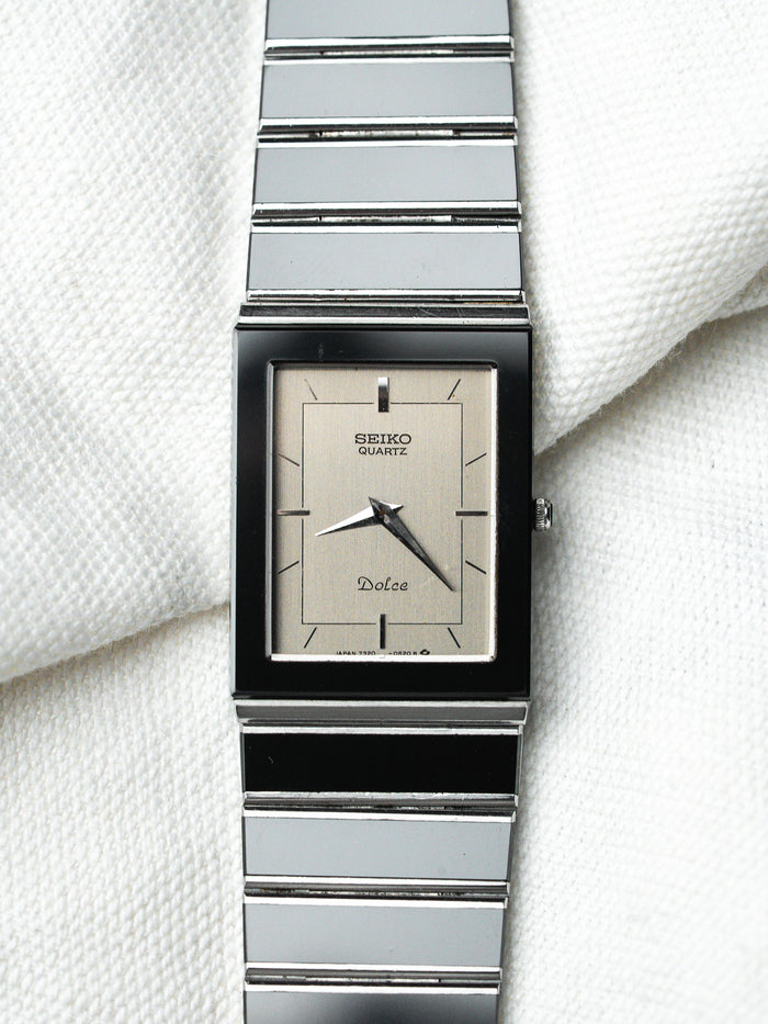 Vintage Seiko Dolce Watch 7320-5020 — Ultra-Plate Black and Silver ...