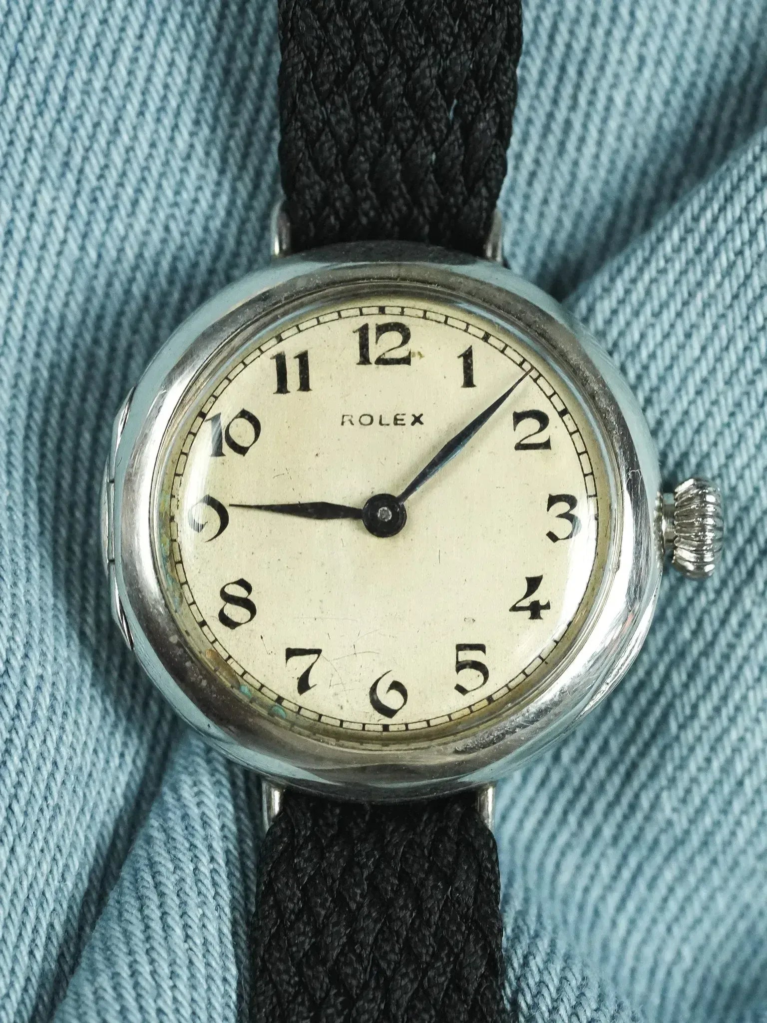 Rolex - Military watch in solid silver Caliber Rebberg - 1920s
